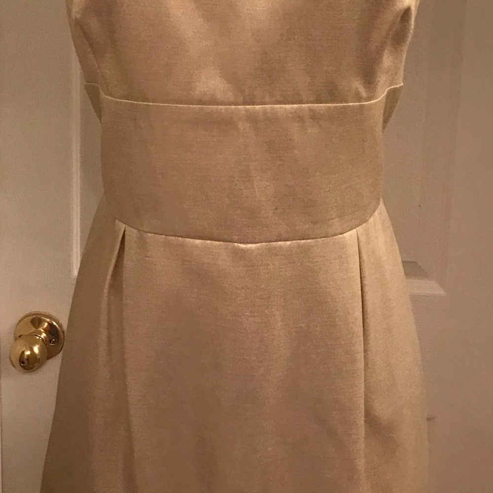 Escada Gold Metallic Sleeveless Sheath Dress. - Gem